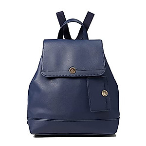 Tommy Hilfiger Gretta II Flap Backpack with Hangoff Saffiano PVC Tommy Navy One Size