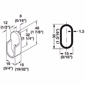 OVAL Closet Rod Matt Brass 33 Inches