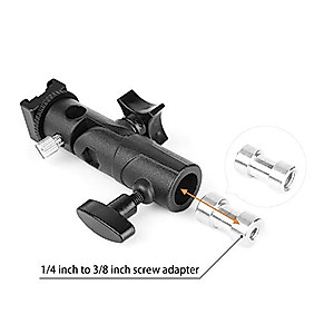 Updated Anwenk Flash Bracket Mount Flash Stand Light Stand Bracket Mount with Umbrella Holder Mount Swivel, Compatible with Canon Nikon Pentax Olympus Camera Flashes Speedlite Studio LED Light -1Pack