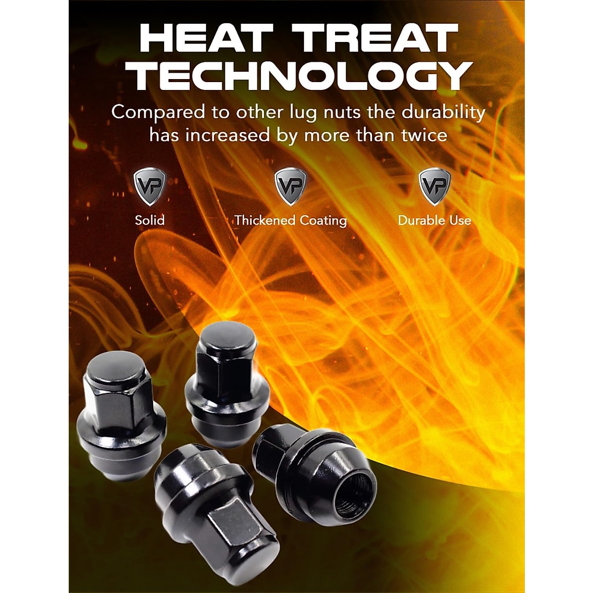 Set of 24 Veritek 14x1.5mm 13/16 Hex 1.7 Inch 44.5mm Length Black OEM Factory Style Large Acorn Seat Lug Nuts for Ford F-150 Expedition Lincoln Navigator Factory Wheels