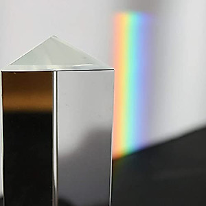 Equilateral Prism FMHXG Crystal 3.54inch Optical Glass Triangular Prism for Teaching Light Spectrum Physics and Photo Photography Prism, 20x20x90mm