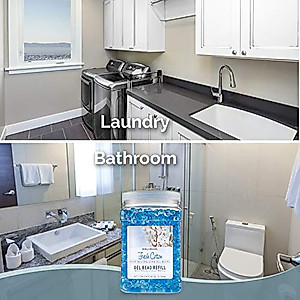 SMELLS BEGONE Odor Eliminator Gel Bead Refill - Eliminates Odors from Bathrooms, Cars, Boats, RVs & Pet Areas - Made with Essential Oils - Fresh Cotton Scent - 48 Ounce