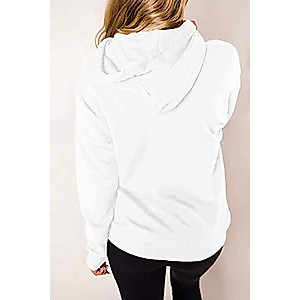 Lacozy Womens Fall Fashion 2025 Cute Oversized Sweatshirts Hoodies Long Sleeve Sweaters Pullover Winter Y2k Clothes Teen Girls White XXL
