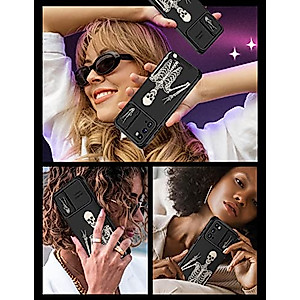 Goocrux for Samsung Galaxy S20 Case Skeleton Skull Women Girls Cute Gothic Phone Cover Cool Horror Unique Design Goth Aesthetic with Slide Camera Cover Funny Spooky Cases for Galaxy S20 5G 6.2''