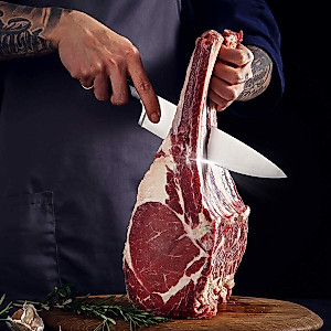 Wanbasion Chef Knife Professional 8 inch, Stainless Steel Kitchen Knife with Finger Guard, Sharp Knife for Cutting Meat