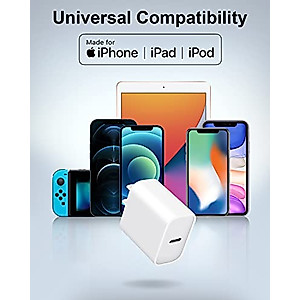 【Apple MFi Certified】iPhone Fast Charger Block [2 Pack] USB C Wall Charger PD Adapter for iPhone 14/14 Pro/14 Pro Max/14 Plus/13/12/11/Xs Max/XR/X/SE, iPad Pro/Mini, Samsung Galaxy, Google Pixel 7/6/5