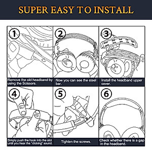 SOULWIT Ear Pads Cushions + Headband + Silicone Earpads Cover Protector, Replacement Kit for Bose QuietComfort 35 QC35, QC35 ii Over-Ear Headphones - Black