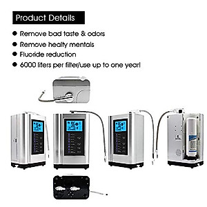 AlkaDrops Water Ionizer, Water Purifier Machine PH 3.5-10.5 Alkaline Acid Water Machine,Up to -500mV ORP, 8000 Liters Per Filter,7 Water Settings,Auto-Cleaning,Intelligent Voice(Silver)