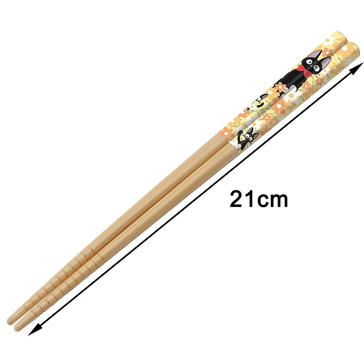 Kiki's Delivery Service Bamboo Chopstick -Anti-Slip Grip for Ease of Use - Authentic Japanese Design - Lightweight, Durable and Convenient - Flowers
