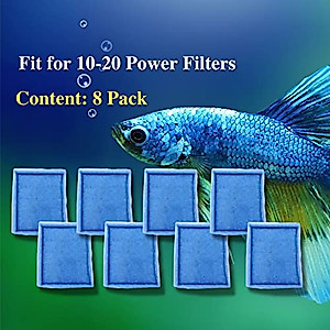 LeadCon 8 Pack Replacement Aquarium Filter Cartridge, Fit for Aqua-Tech 10-20 Gallon Power Filters, for Aqua-Tech EZ-Change #2 Fish Tank Filters