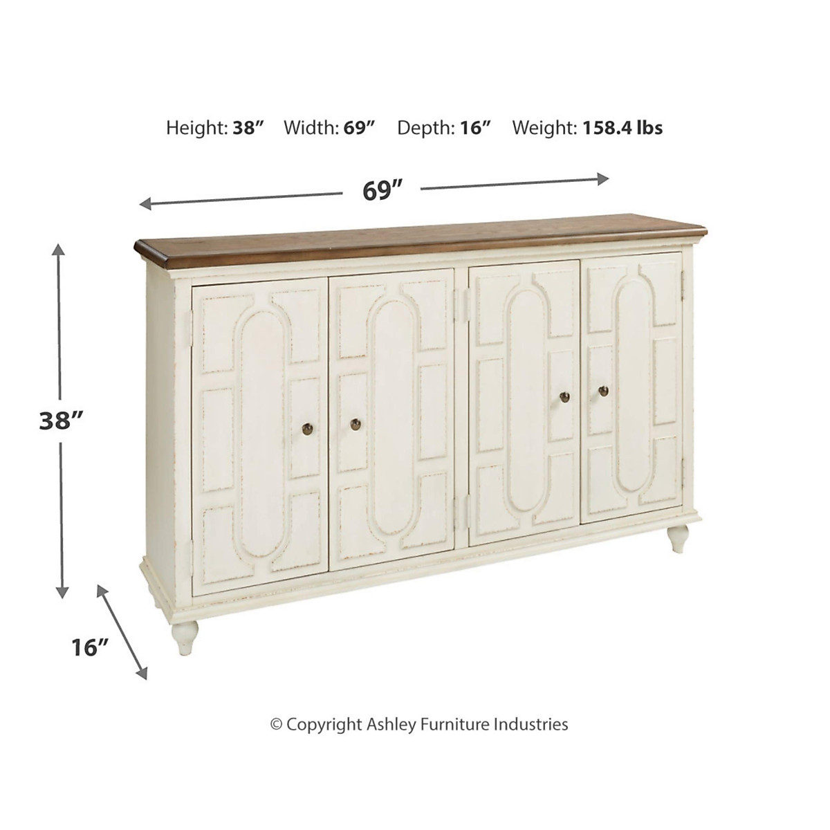 Signature Design by Ashley Roranville French Country Accent Cabinet or Server, White