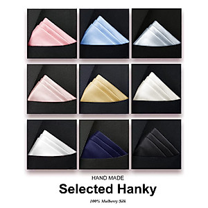 Selected Hanky 100% Pure Silk Pocket Square Solid White