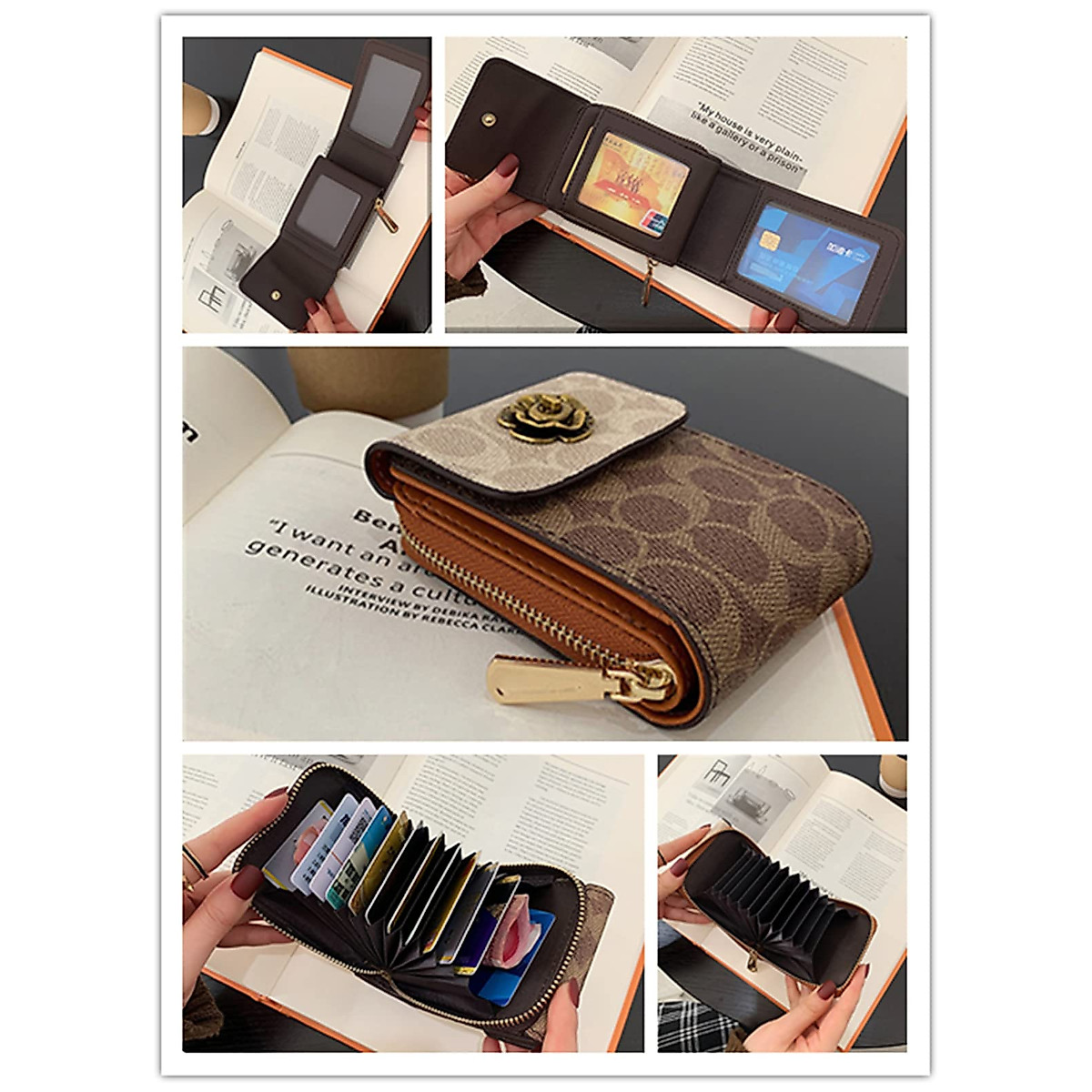 DAISHA 2 in 1- Trifold Wallets Money Clip & Card Holder,PU Leather Minimalist Wallet,Mini Pouch Coin Purse Mini Pouch.