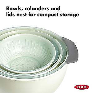 OXO Good Grips 9-Piece Nesting Bowl & Colander Set, Sea Glass