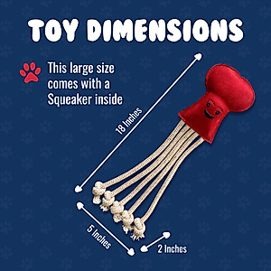 Angel Pet Supplies Octopus Natural Rope Dog Toy | Durable Large Dog Toy | Interactive & Mental Stimulation | Handmade | Puppy & Dog Toy