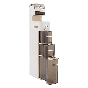 BENTFL Narrow Bathroom Storage Cabinet with Drawers, Multifunctional Towel Storage Tower with Toilet Paper Holder, Slim Drawers Cabinet for BathroomHallway Entryway, Home Furniture (44.3" H)