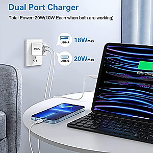 20W USB C Wall Charger Block 5 Pack Boxeroo Dual Port PD Fast Type C Charging Block USB C Adapter Plug for iPhone 14 13 12 11 Pro Max Mini XS XR X 8, Google Pixel 6 5, Samsung Galaxy (White)