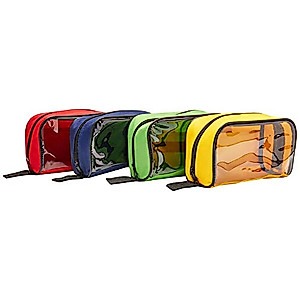Lightning X Color Coded First Aid Medical Kit Accessory Pouches - Zippered Bag w/Transparent Window - Set of 4