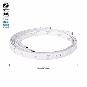 SYLVANIA Smart ZigBee Flex Strip Full Color and Tunable White Starter Kit, Works with SmartThings, Wink, and Amazon Echo Plus, Hub Needed for Alexa / Google Assistant - 4 Pack (70805)
