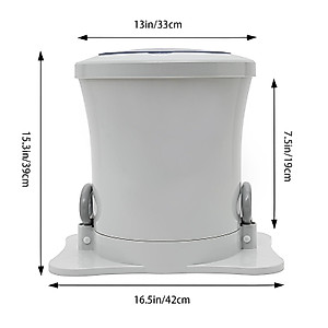 HinLIaDa Mini Manual Dehydrator Washing Machine,Portable Foot Operated Non-Electric Dehydrator, Compact Washer Spin Dryer for Baby Clothes, Underwear or Small Items, Apartment, Dorm, Camping (White)