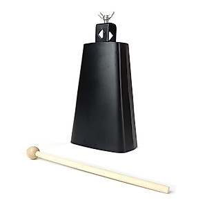 LOONELO Cow Bell with 7 inch,Metal Steel Cow Bell with Drum Stick for Drumset Kit Percussion,Noise Makers for Sporting Events Wedding Party Concert