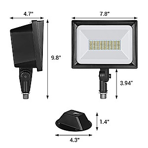 DEWENWILS 65W LED Flood Light Outdoor, 6670 Lumen Super Bright(500W Halogen Equivalent) IP65 Waterproof Knuckle Mount LED Security Light, 5000K Daylight for Landscape, Garden, Yard, Garage, UL Listed