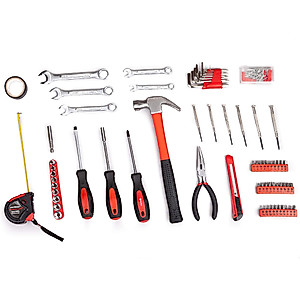 CARTMAN 148Piece Tool Set General Household Hand Tool Kit with Plastic Toolbox Storage Case Socket and Socket Wrench Sets