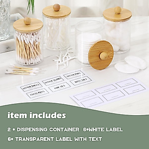 Qtip Holder Dispenser - 10 oz Storage Boxes with Bamboo Lids, Bathroom Accessories Set for Cotton Swab, Ball, Pads, Floss, 4 Count