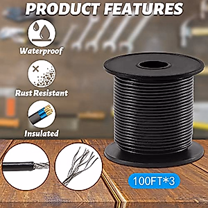 GUATTINE String Light Hanging Kit, 300 Ft Nylon Coated Stainless Steel Cable and Enough Accessories, Guide Wire for Outdoor String Lights, Patio Lights, Camping Lights