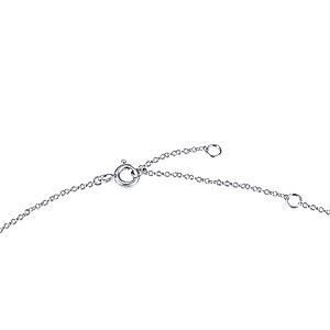 CHOW SANG SANG Promessa 18K White & Rose Gold (GH color, SI Clarity, Round Brilliant) Diamond Love Knot Hoop Necklace for Women 91329N | 18.5", (47 CM)