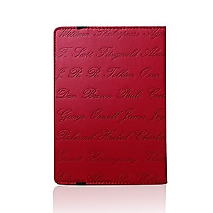 Universal 6inch Ereader Book Style Case Cover embossed Author Name for kobo pocketbook sony kindle 6inch ereader