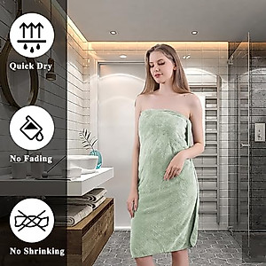 Extra Large Bath Towel Sets of 8, 2 Large Bath Towels Oversized, 2 Hand Towels, 4 Washcloths, Soft Microfiber & Quick Dry & Highly Absorbent Bath Towels for Bathroom Kitchen Spa Hotel Gym Pet(Green)