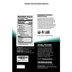 Terrasoul Superfoods Organic Coconut Flakes, 2 Lbs (2 Pack) - Medium Flakes | Unsweetened | Perfect for Baking
