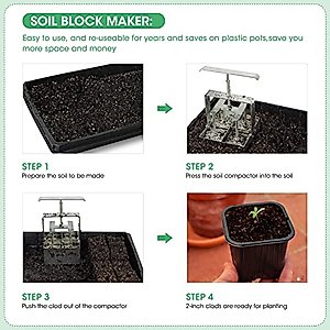 SDSNTE Soil Blocker 2 Inch Seed Block Maker for Creating Soil Block, Pack of 1