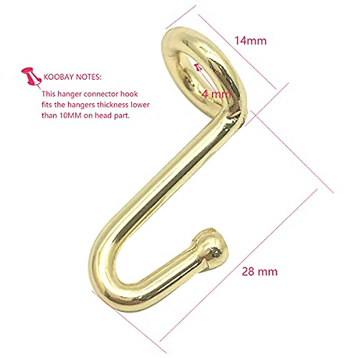KOOBAY Clothes Hanger 72Pcs Connector Hooks Stable Hanger Gold Metal Outfit Hangers Extender Clips Mini Cascading Hanger Hooks
