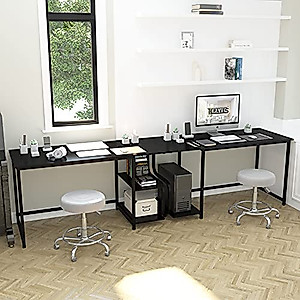 Teraves Reversible Computer Desk for Small Spaces,Small Desk with Shelves,47 inch Gaming Desk Office Desk Bedroom Desk for Home Office