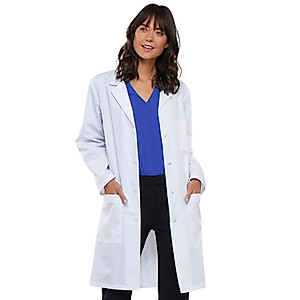 Cherokee 40 Inch Unisex Lab Coat, White, Medium