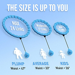 JKSHMYT Weighted Hula Circle Hoops for Adults Weight Loss, Infinity Fitness Hoop Plus Size 47 Inch, 24 Detachable Links, Exercise Hoop Suitable for Women and Beginner