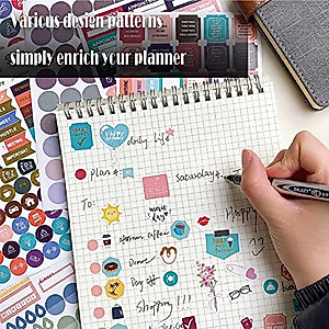 NICKANG Planner Stickers and Accessories | 31Sheets/1740+Pcs | Productivity & Decorative Stickers and Accessories, Ideal for Budget, to Do List, Journals, Calendars, Daily, Women, Adults, Holiday