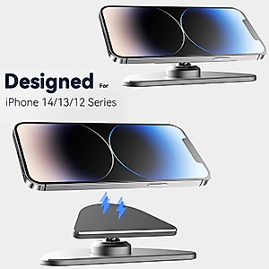 ezbnb Adjustable Stand for Echo Show 5 (3rd Gen), Aluminum Smart Display Stand with Strong Magnetic, Full Anti-Slip Base, Tilt + Swivel, Compatible with Show 5 (3rd Gen)& iPhone 14