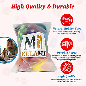 ELLAMI Toys Set for Small Dogs, 20 Packs Puppies Toys, Dental Ball for Puppies, Chewing Dog Toys for Puppies, Durable Ropes, Plush Toys for Dogs, Teething Toys, Ring Dog Toy.