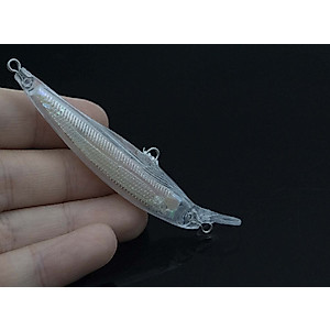 10PCS Unpainted Fishing Lures Blank Hard Minnowbait Fishing Lure Blanks 7.7cm 3.6g Crankbait Artificial Hard Bait Carp Pike Bass Wobblers Deep Diving Fishing jerkbait with Free Eye 5mm