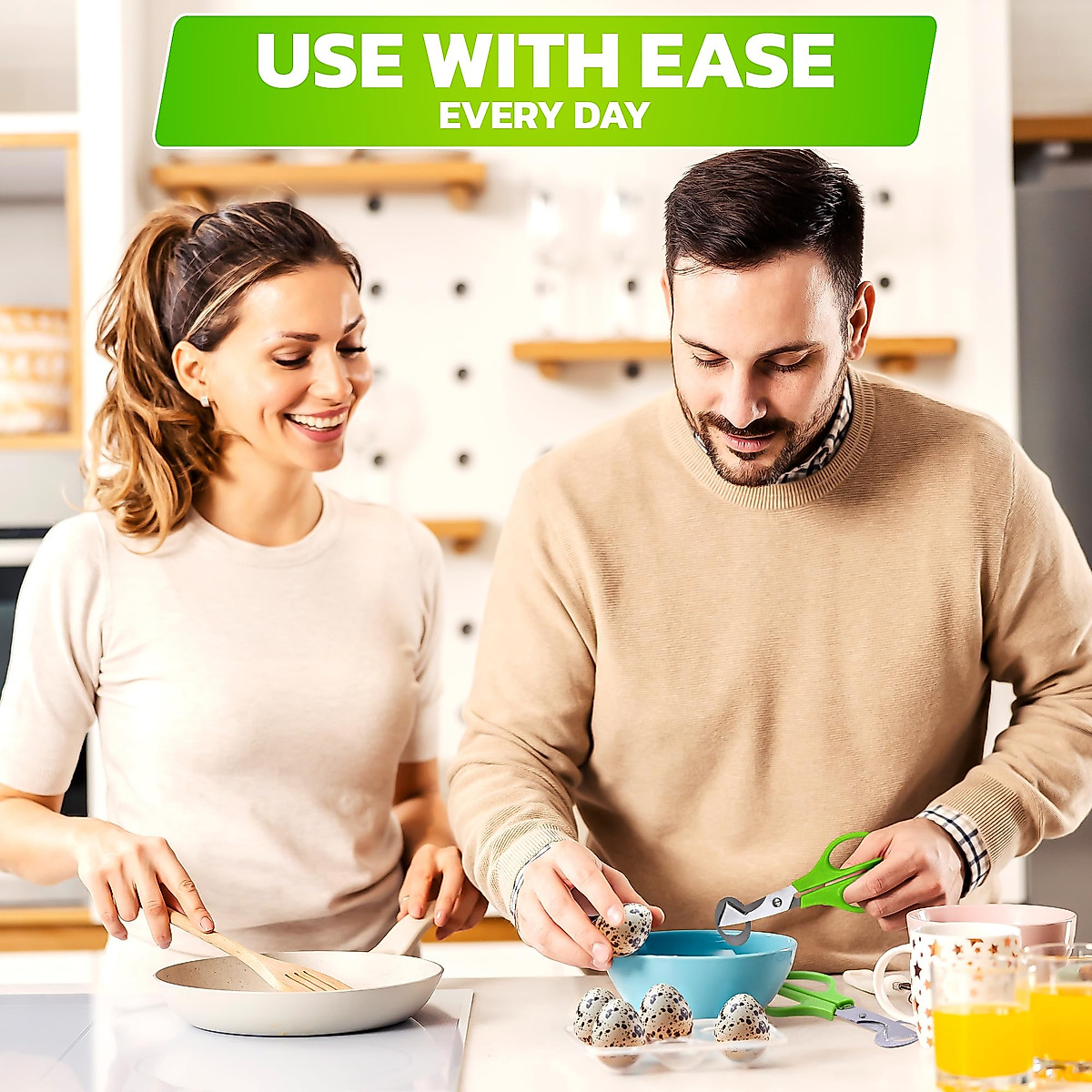 2 Pcs Quail Egg Scissors - Heavy-Duty Quail Egg Cutter Tool with Stainless Steel Sharp Blades & Ergonomic Grip - Compact Size (5.5" x 2.56") with 0.79" Diameter for Quick & Precise Cutting