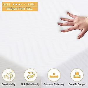 MUUEGM Twin Mattress 8 Inch,Cooling Gel Green Tea AeroFusion Memory Foam Mattress,Twin Size Mattress in a Box,Medium Firm Mattress,Pressure Relieving,CertiPUR-US Certified