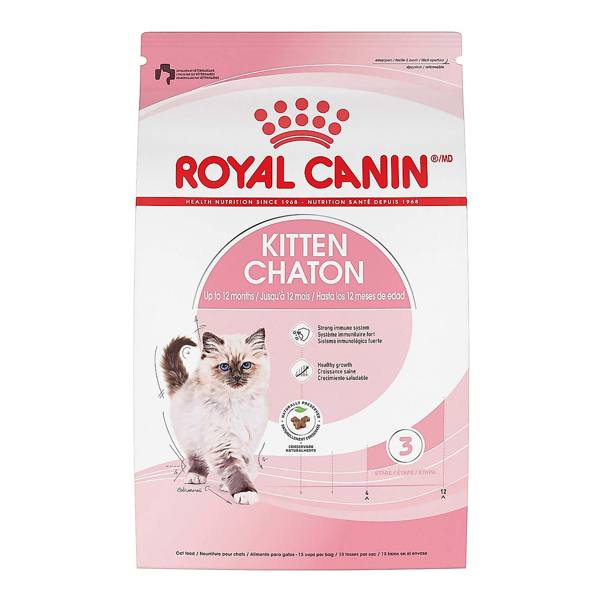 Royal Canin Feline Health Nutrition Dry Kitten Food, Supports Digestive Health, Immune Support and Healthy Energy, 3 lb Bag