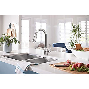 Moen CA87011SRS Single Handle Kitchen Faucet with Pullout Spray from the Kleo Collection, Spot Resist Stainless