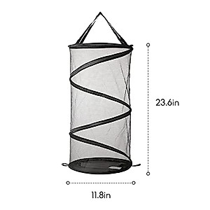 MINISO Collapsible Laundry Hamper - 2PCS Mesh Pop-Up Baskets, Easy Carry Handles, Foldable Dirty Clothes Bin, Large for College Dorm, Laundry Room, Bedroom, Kids Room, Black