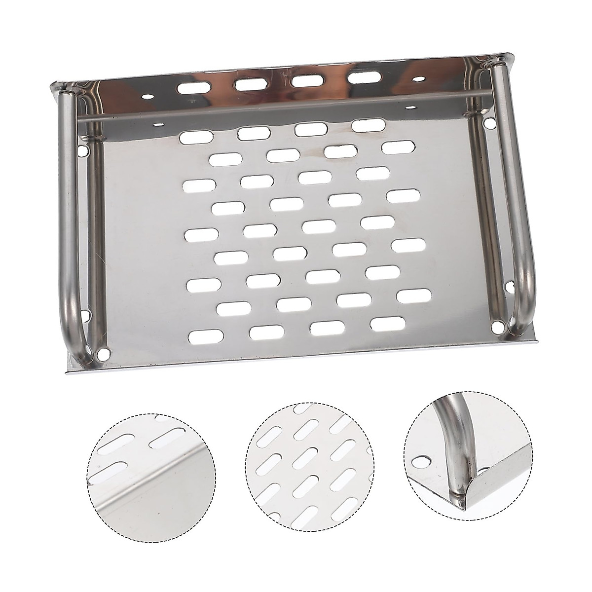 HOMSFOU 1 Set Single Shelf Stainless Steel Wall Storage Rack Pallet Wall Shelves Bathroom Wall Metal Floating Shelves Wall Hanging Shelves Wall Mount Shelves Household Roll Holder