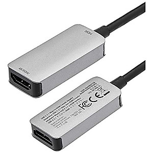 Amazon Basics USB-C 3.1 Male to HDMI Female Adapter (4K@60Hz), Gray, 1.69 x 1.45 x 0.43 inches