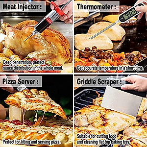 DY DECENT FAMILY Griddle Accessories Kit, Upgrade 30Pcs Griddle Tools Set for Blackstone, Flat Top Grill Accessories with Melting Domes, Grill Spatula, Scraper, Burger Press for Indoor/Outdoor Cooking